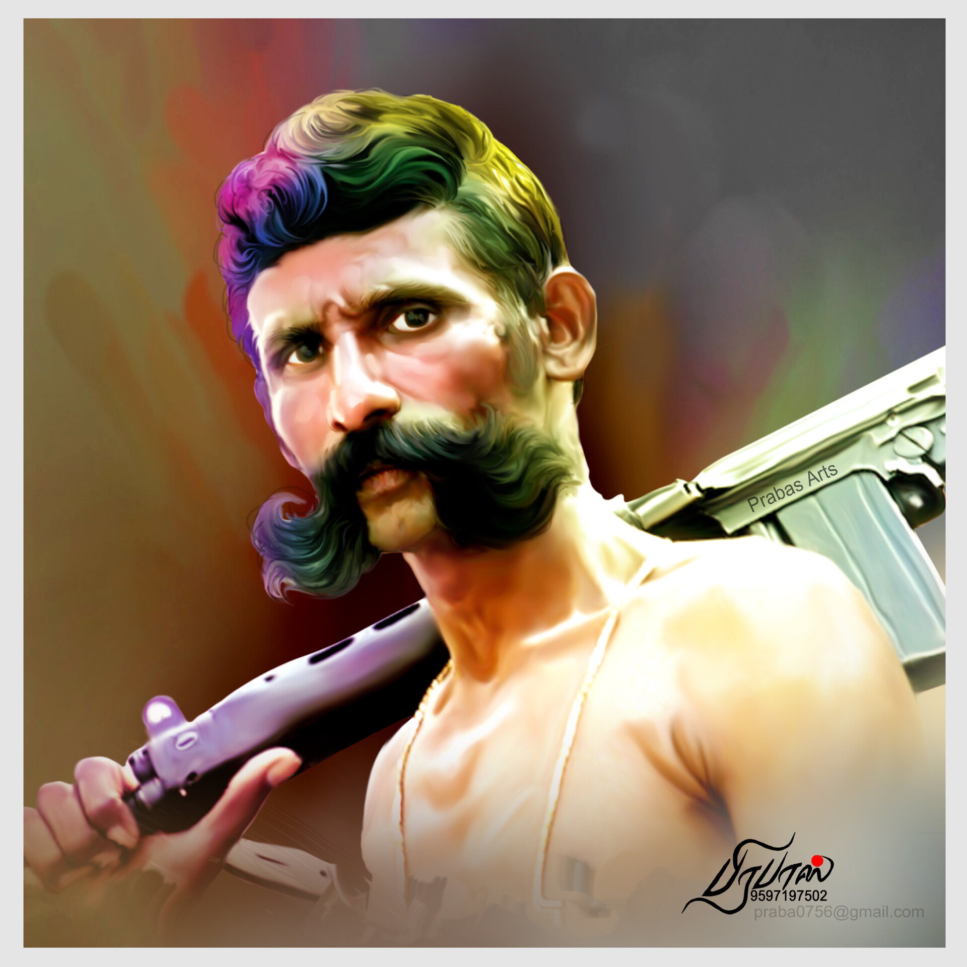 ArtStation - Verappan Digital painting art prabas arts Villupuram