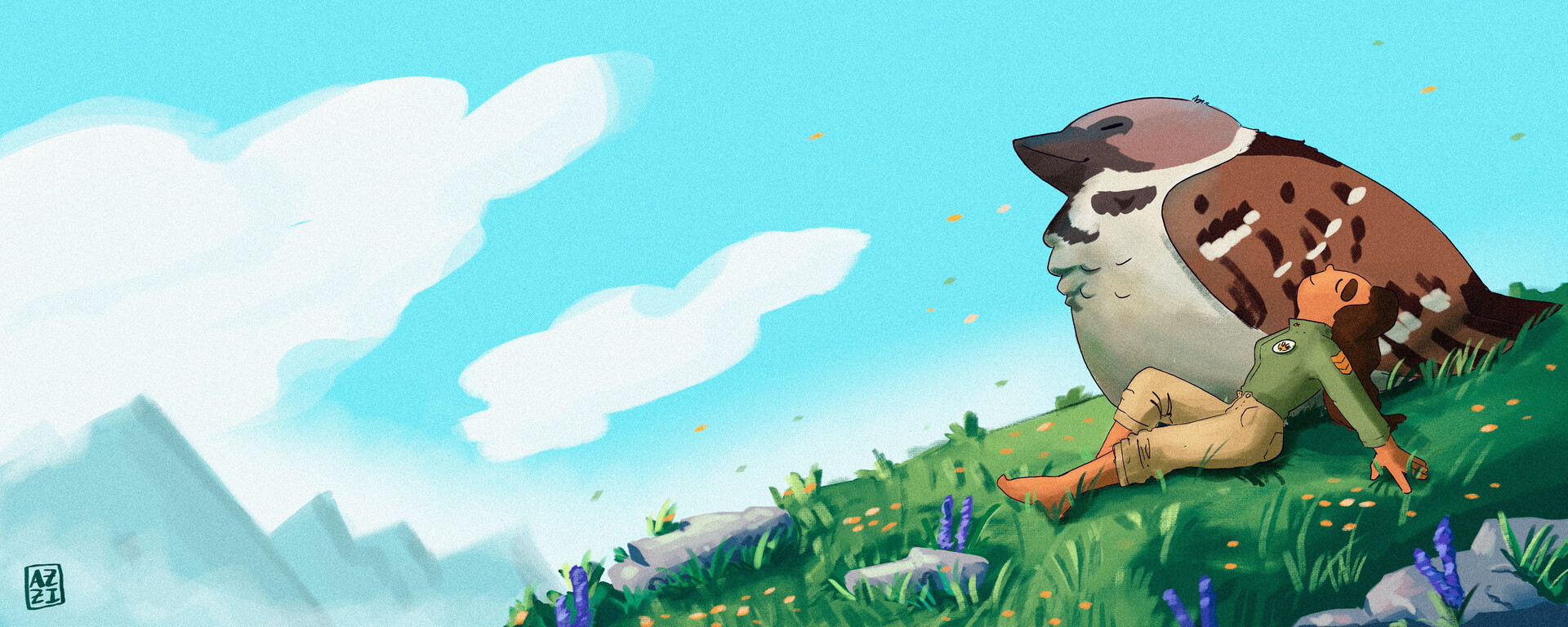 ArtStation - The bird rider resting