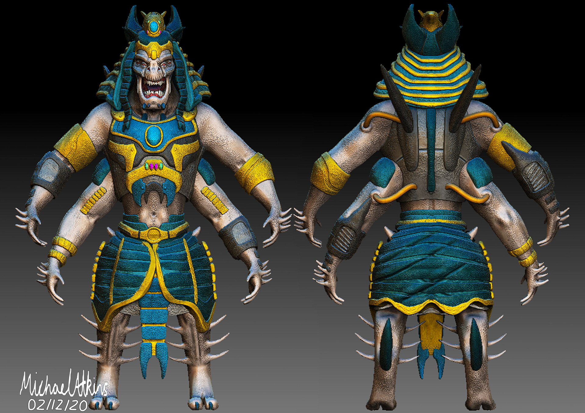 ArtStation - Michael Atkins 3D Egyptian Alien Character Sheet