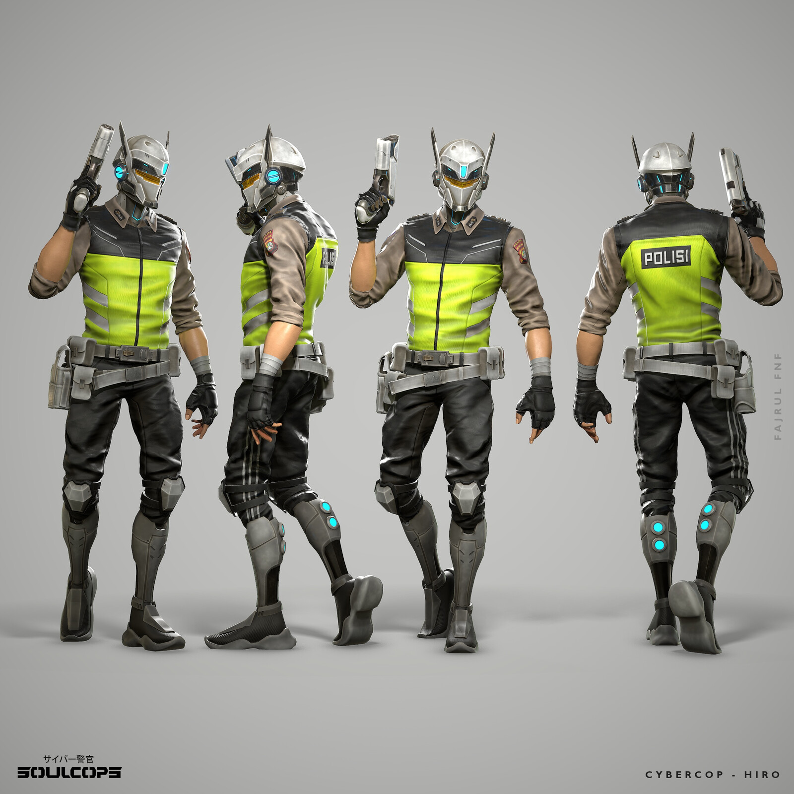 Fajrul FN - HIRO - Cybercop (3D Character Showcase Video)