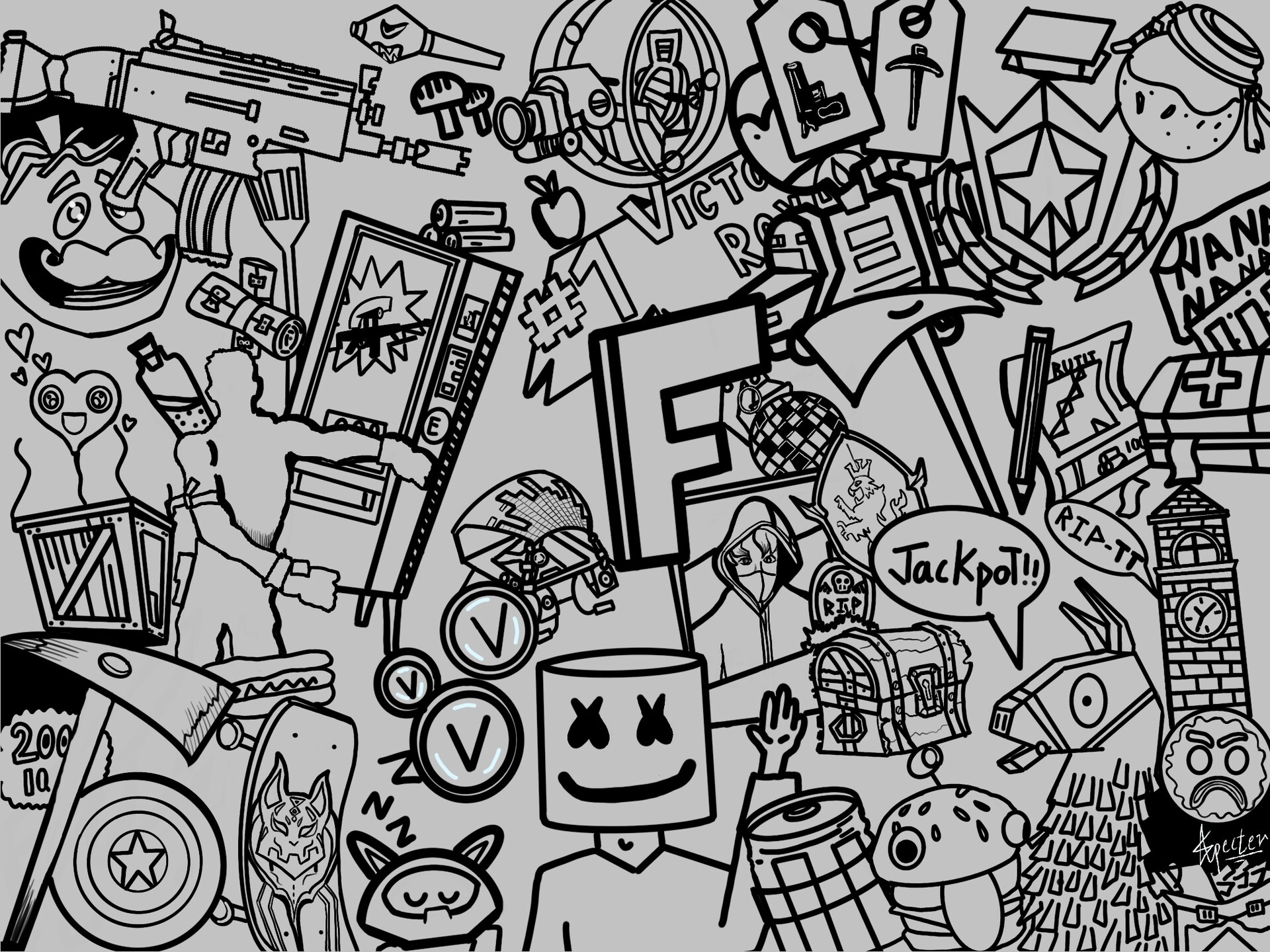 how to draw fortnite doodle