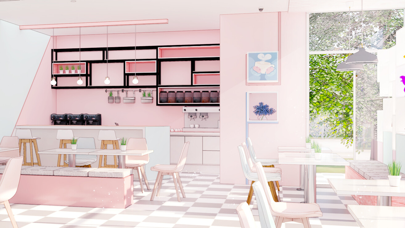 Omorphia Visual - Pastel Pink & Blue Cafe