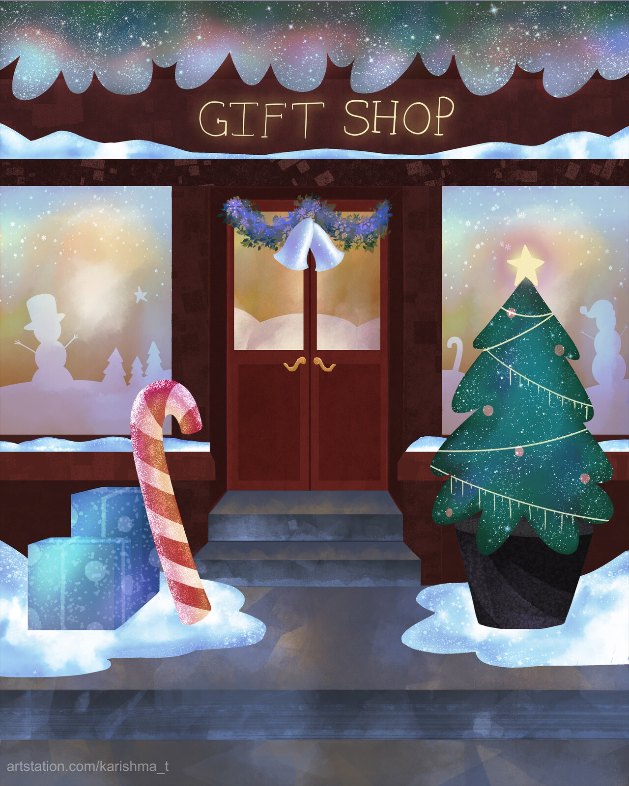 ArtStation - Christmas Shop Front