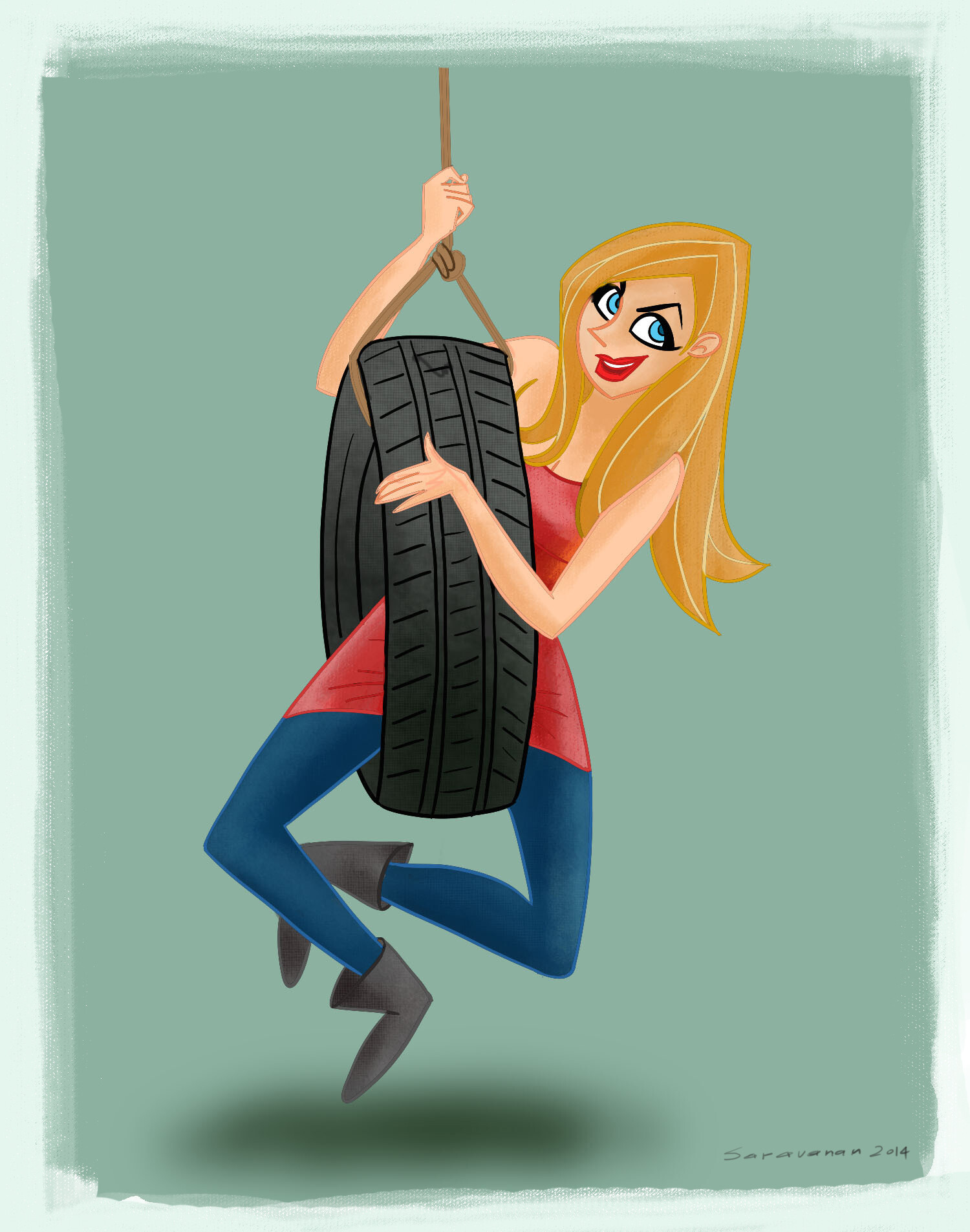 ArtStation - Tire swinging
