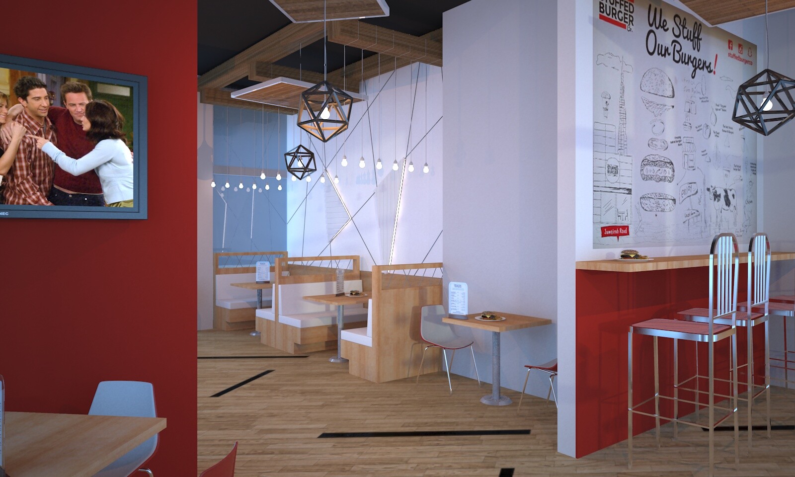 ArtStation - 3D Restaurant Cafe Interior Full model