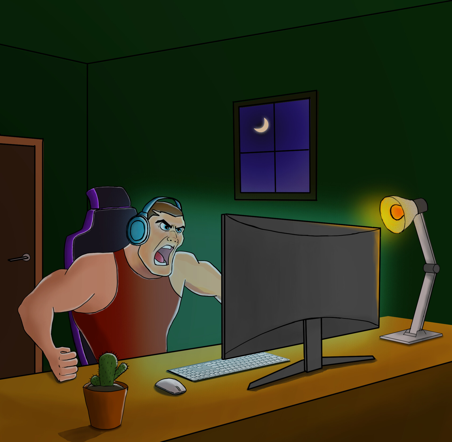 ArtStation - Angry Gamer 2d illustration, character design