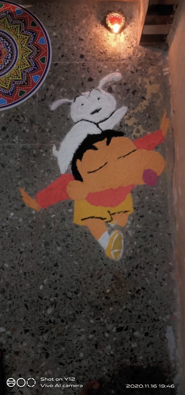 fancy cartoon rangoli