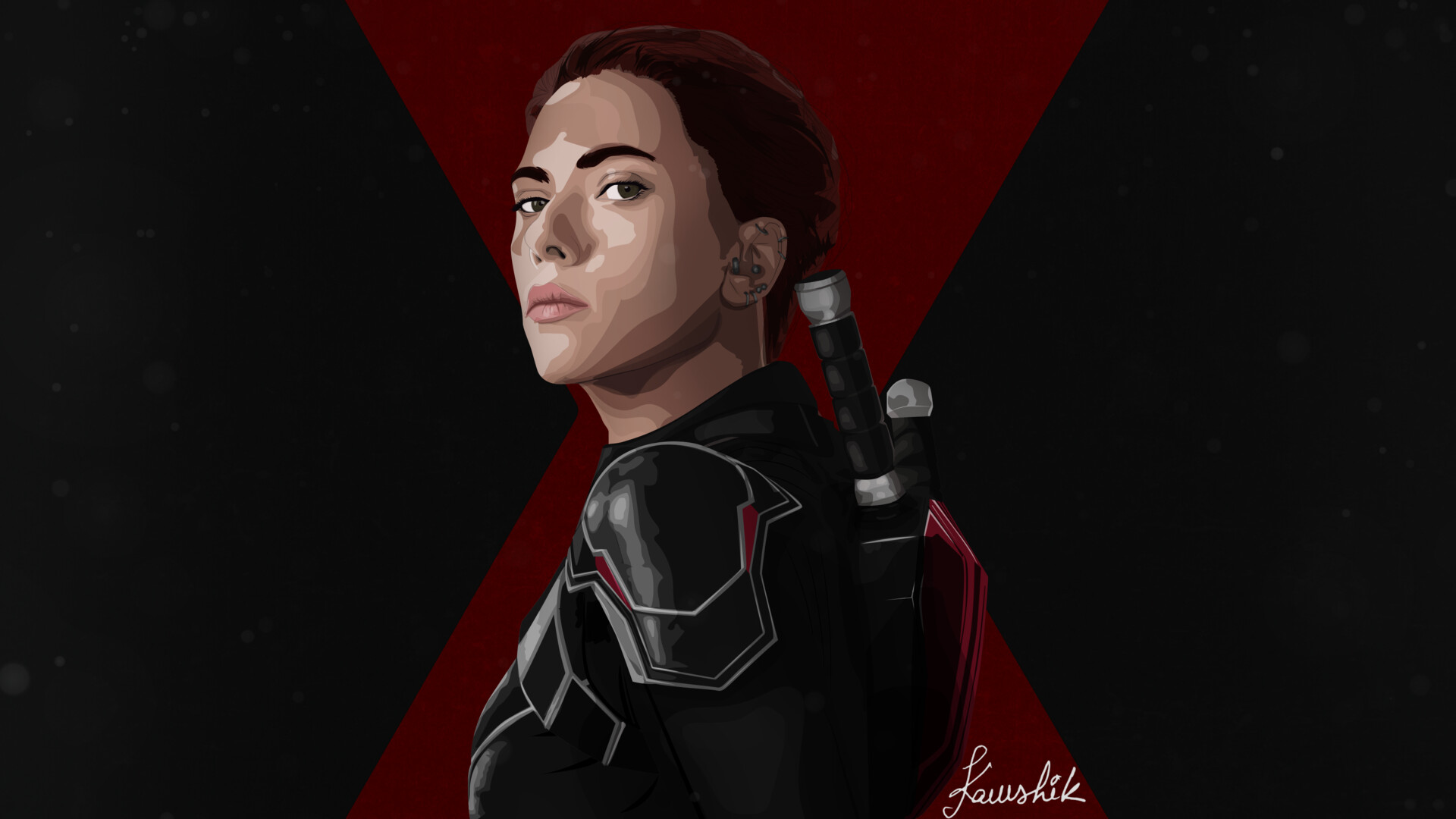 Kawshik Ghosh - Black Widow Vector Portrait