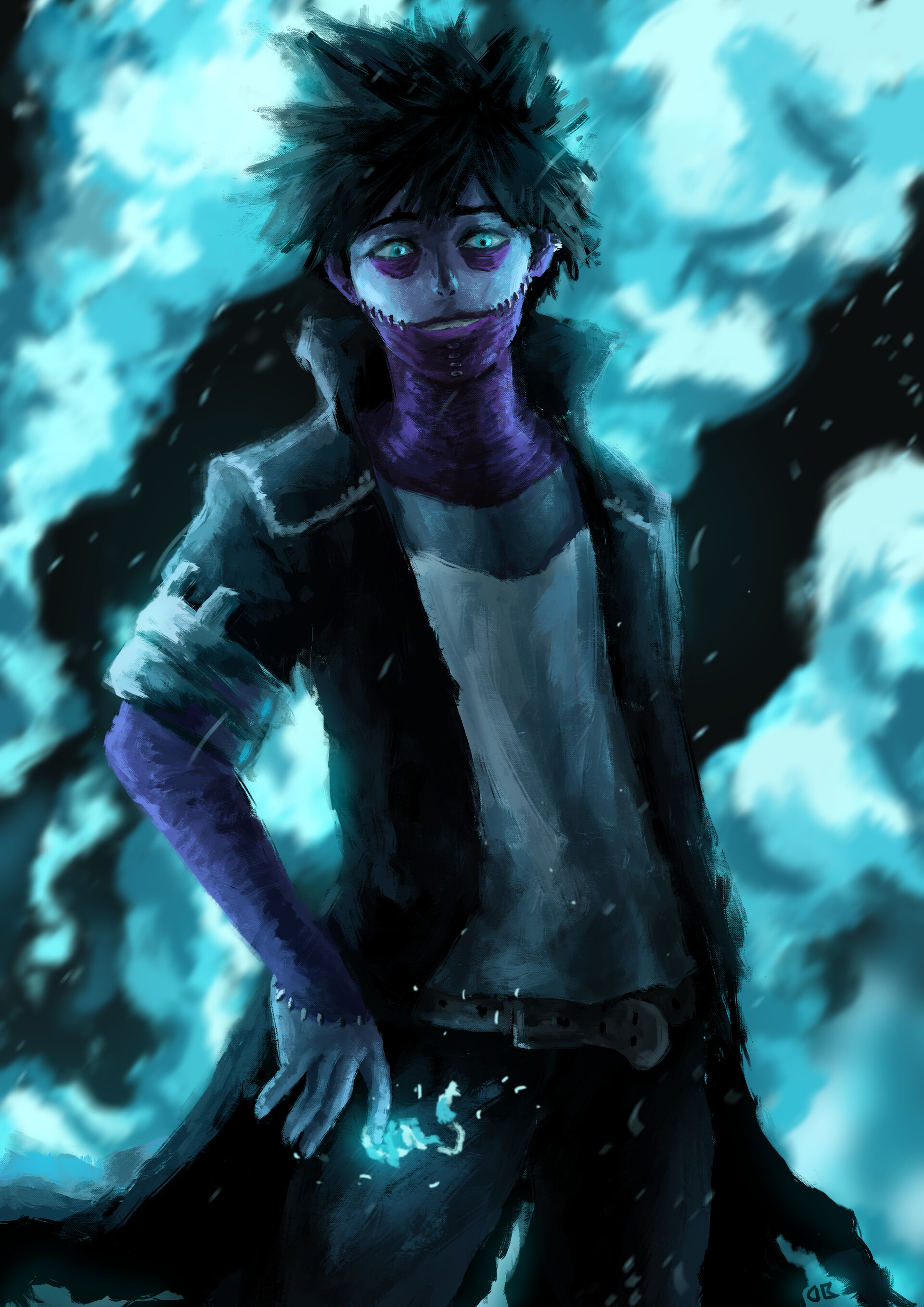ArtStation - Blue Flames - Dabi BNHA fanart