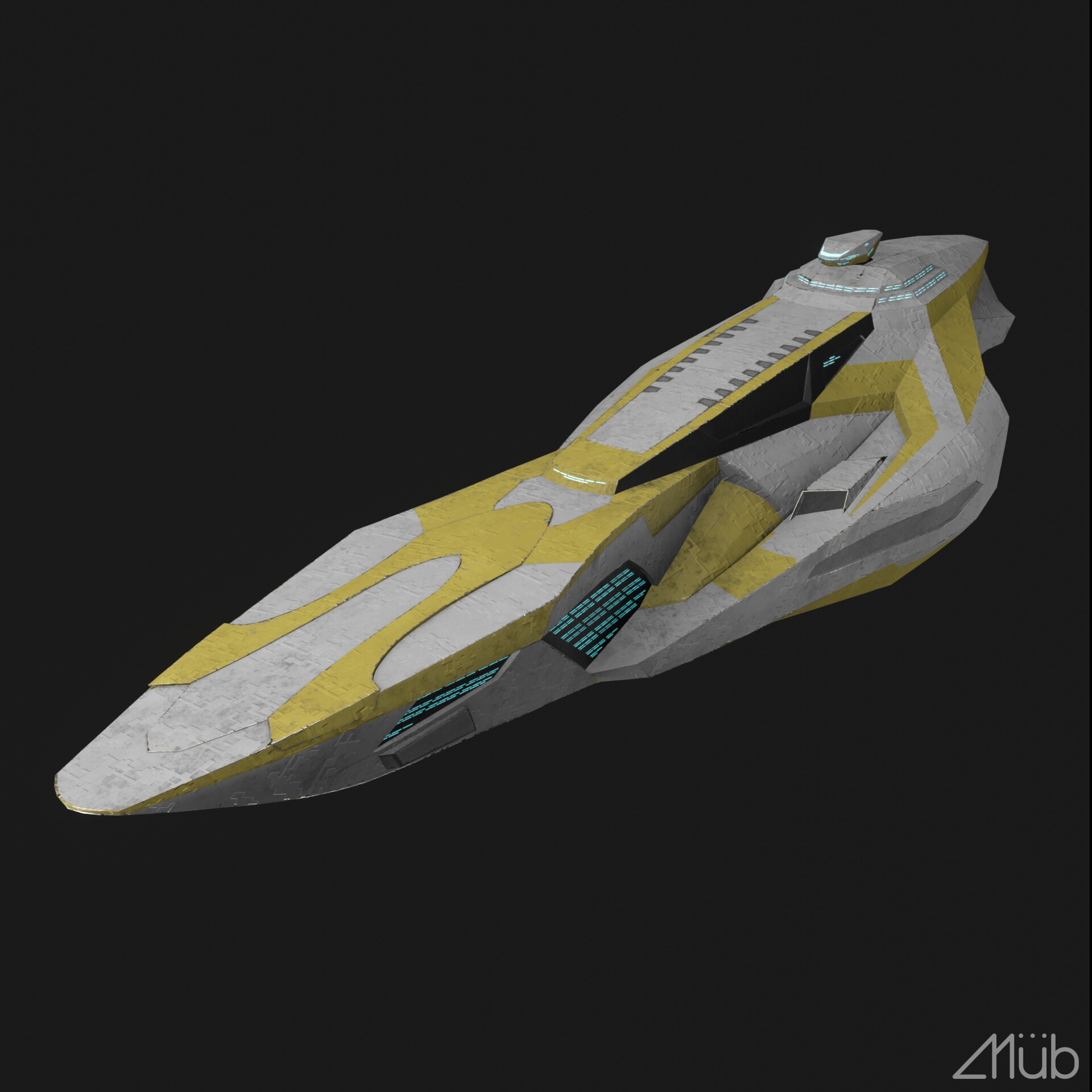 ArtStation - Executioner Space Ship 3D Game Asset