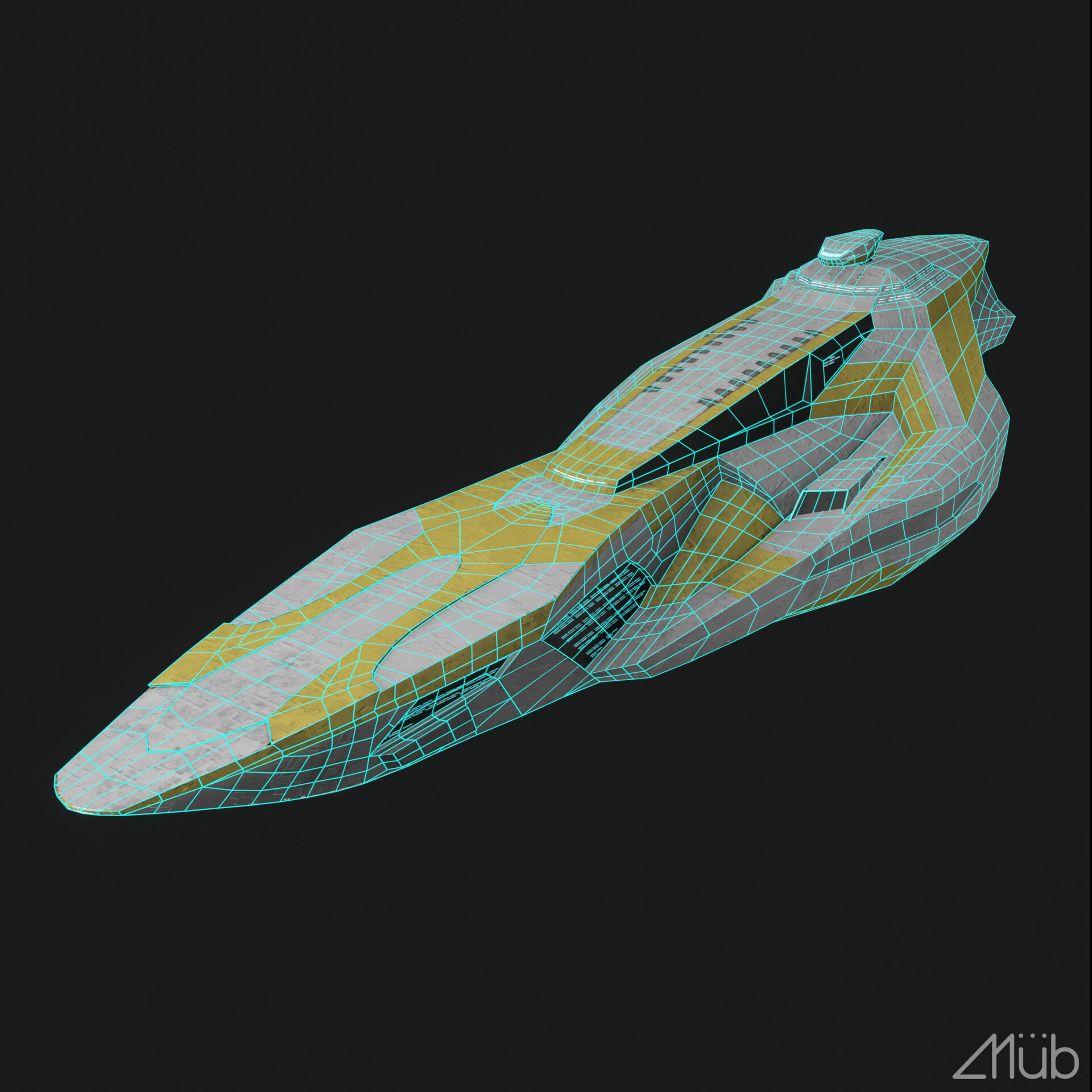 Alfin Mubarok - Executioner Space Ship 3D Game Asset