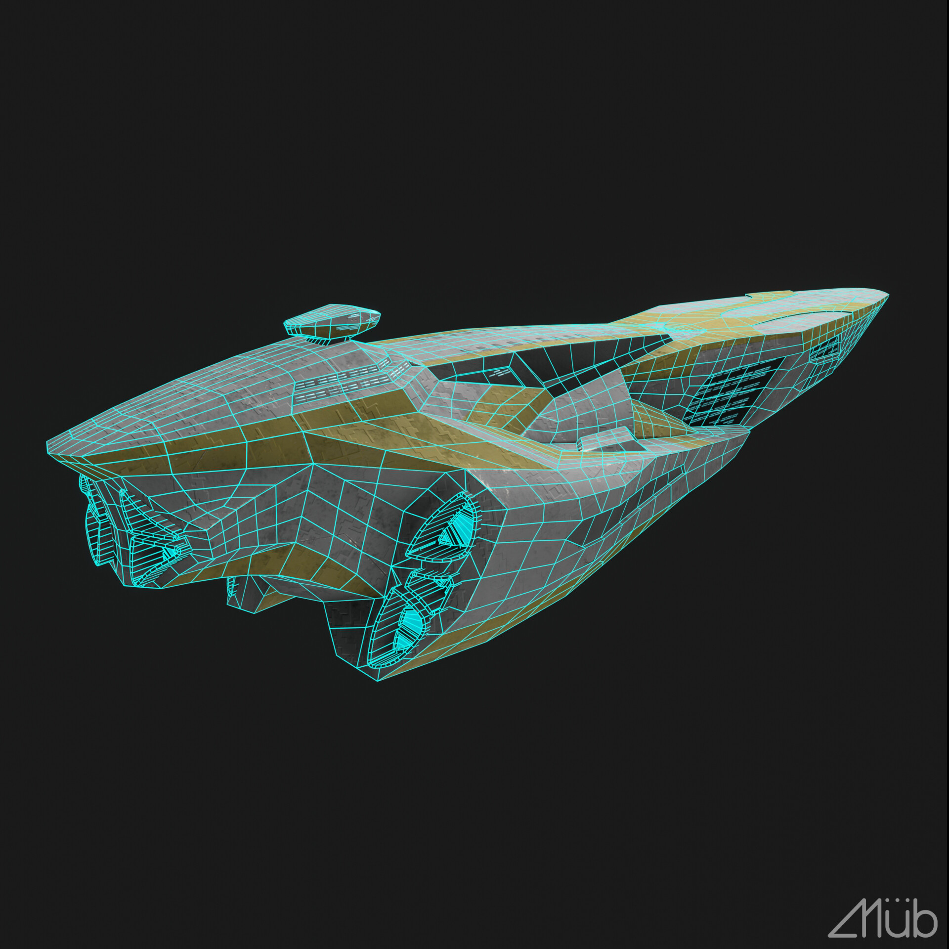 Alfin Mubarok - Executioner Space Ship 3D Game Asset