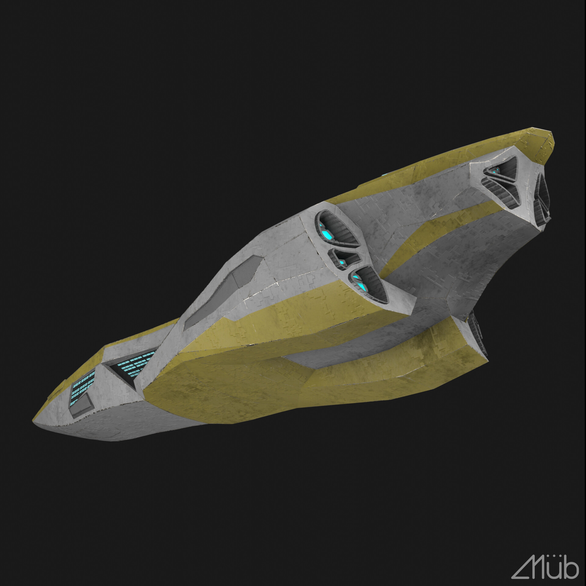 Alfin Mubarok - Executioner Space Ship 3D Game Asset