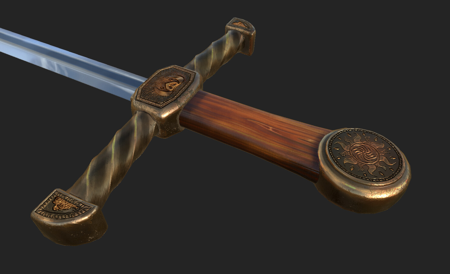 Amy Hua - Stylized Short Sword with Boar Engravings