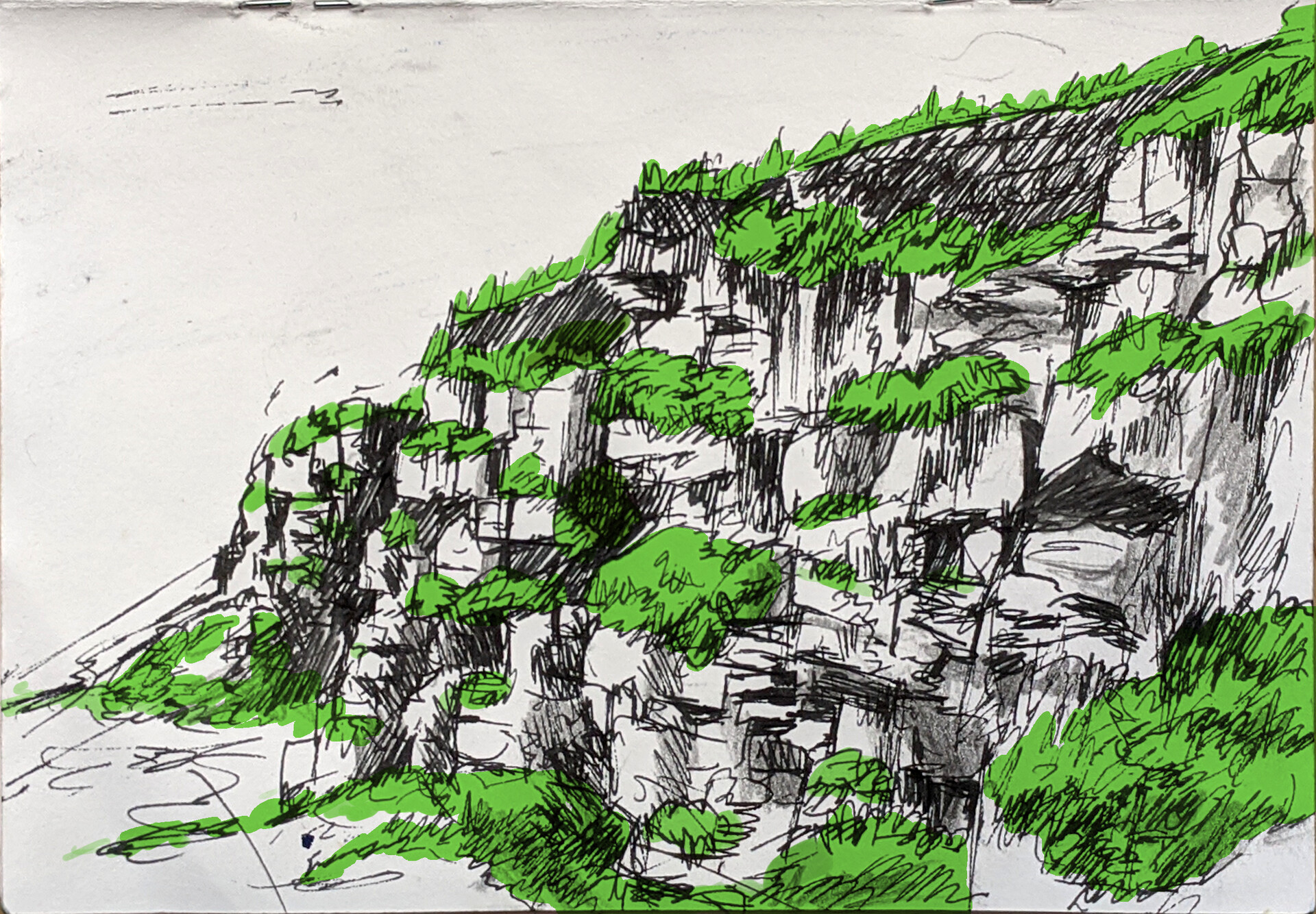 ArtStation - Grassy Cliffs, Whitley Bay