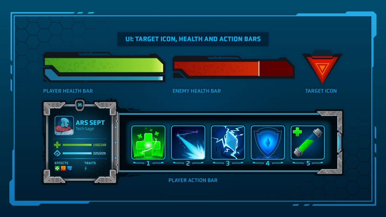 Piers Buffey - Mock-Up Sci-Fi Game UI Project