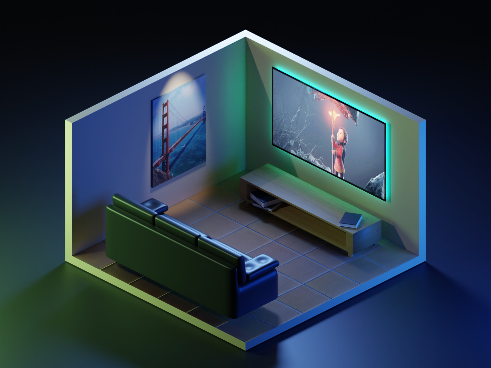 ArtStation - Isometric Room in Blender