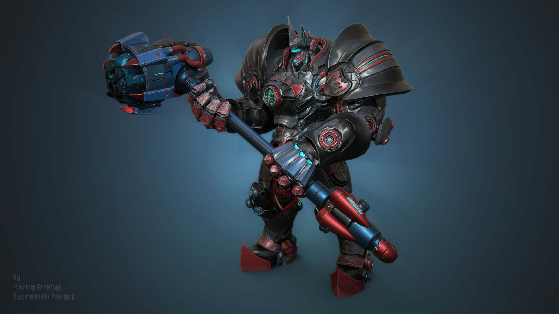 Martin Friebel - "Into Battle" - Reinhardt - Overwatch fanart part.2