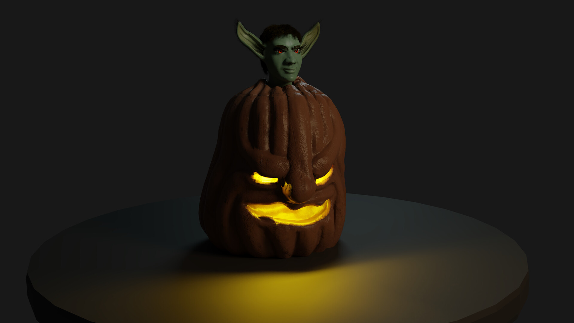 ArtStation - An orc in a pumpkin