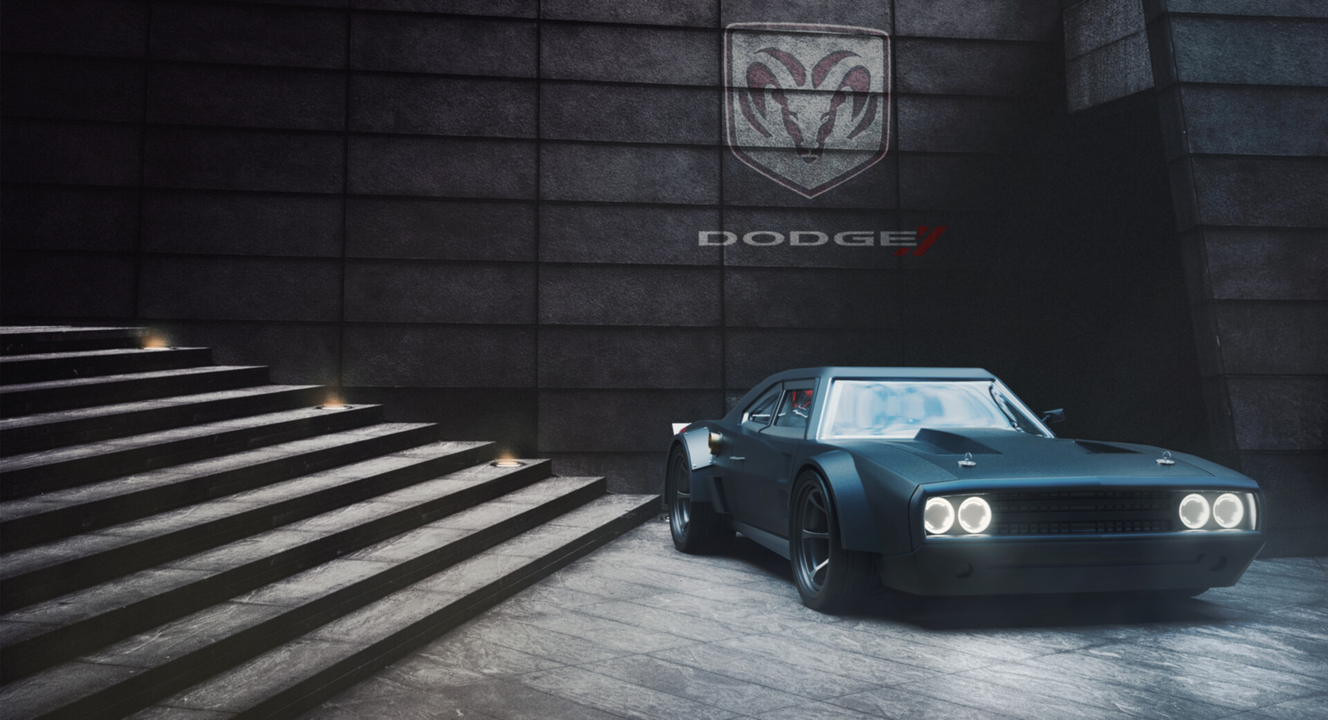 ArtStation - Dodge Ice Charger (3D modelling Practice)