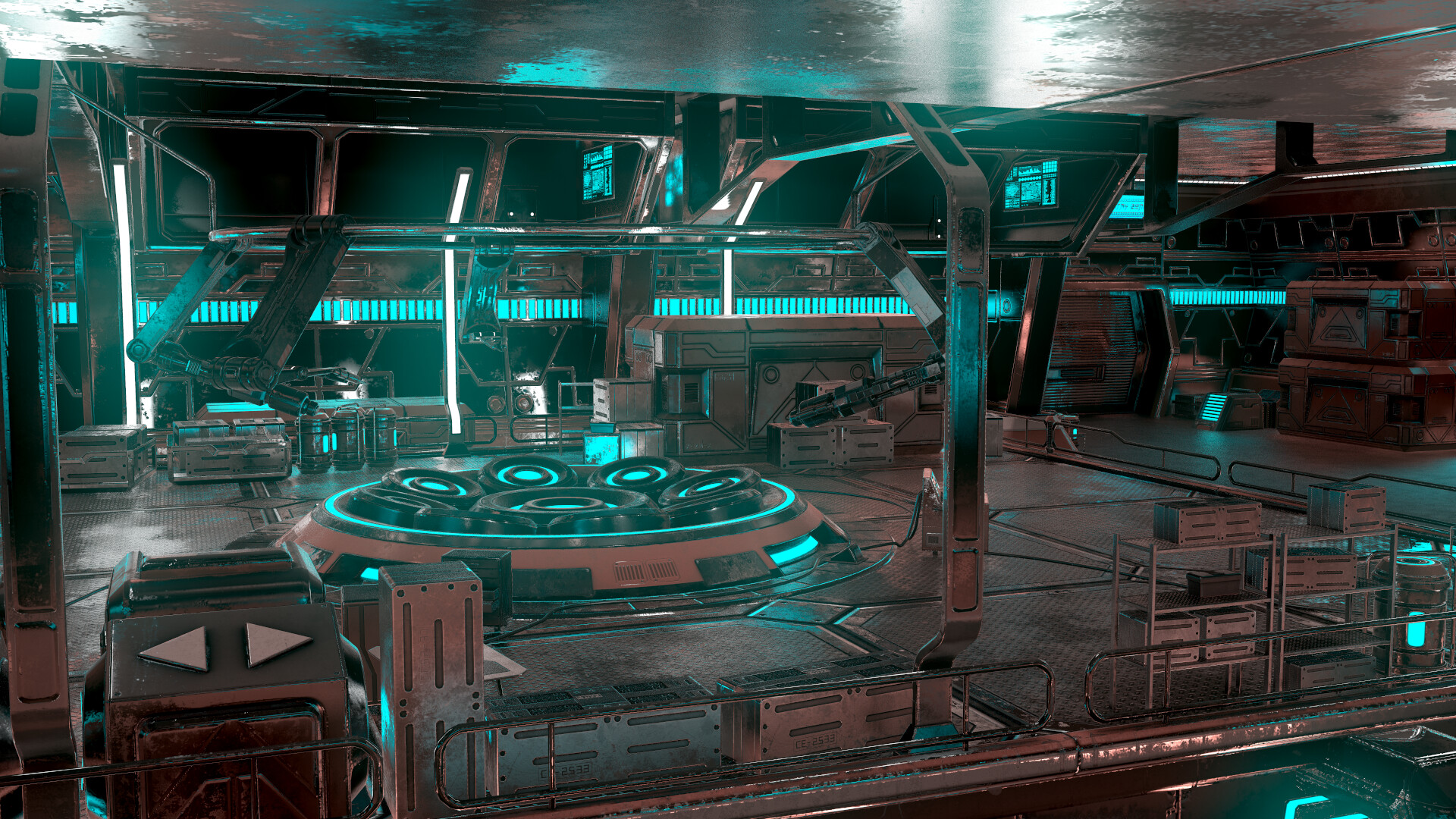 Pavel Tarnowski - Sci-Fi Spaceship Hangar Scene