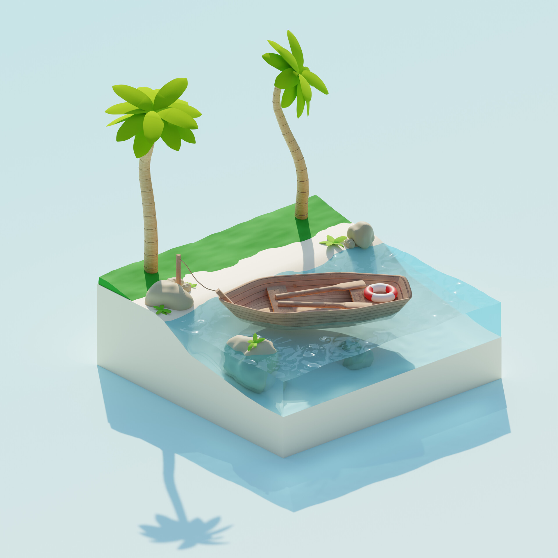 ArtStation - Tropical isometric scene