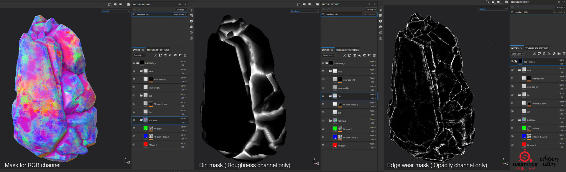 Edison - Rock Creation in Zbrush, Substance Designer, Substance Painter & Unreal Engine