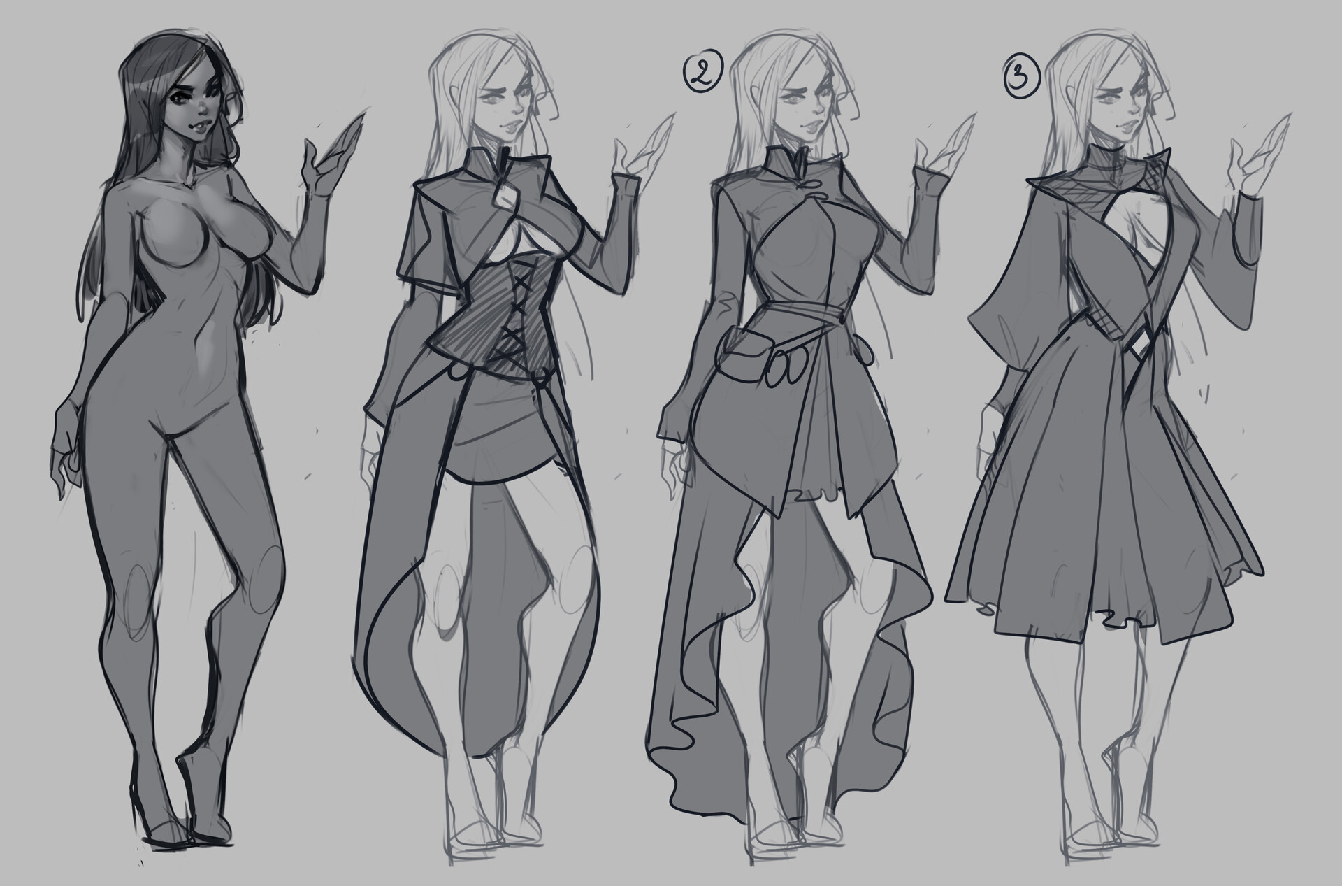 female reference sheet pose