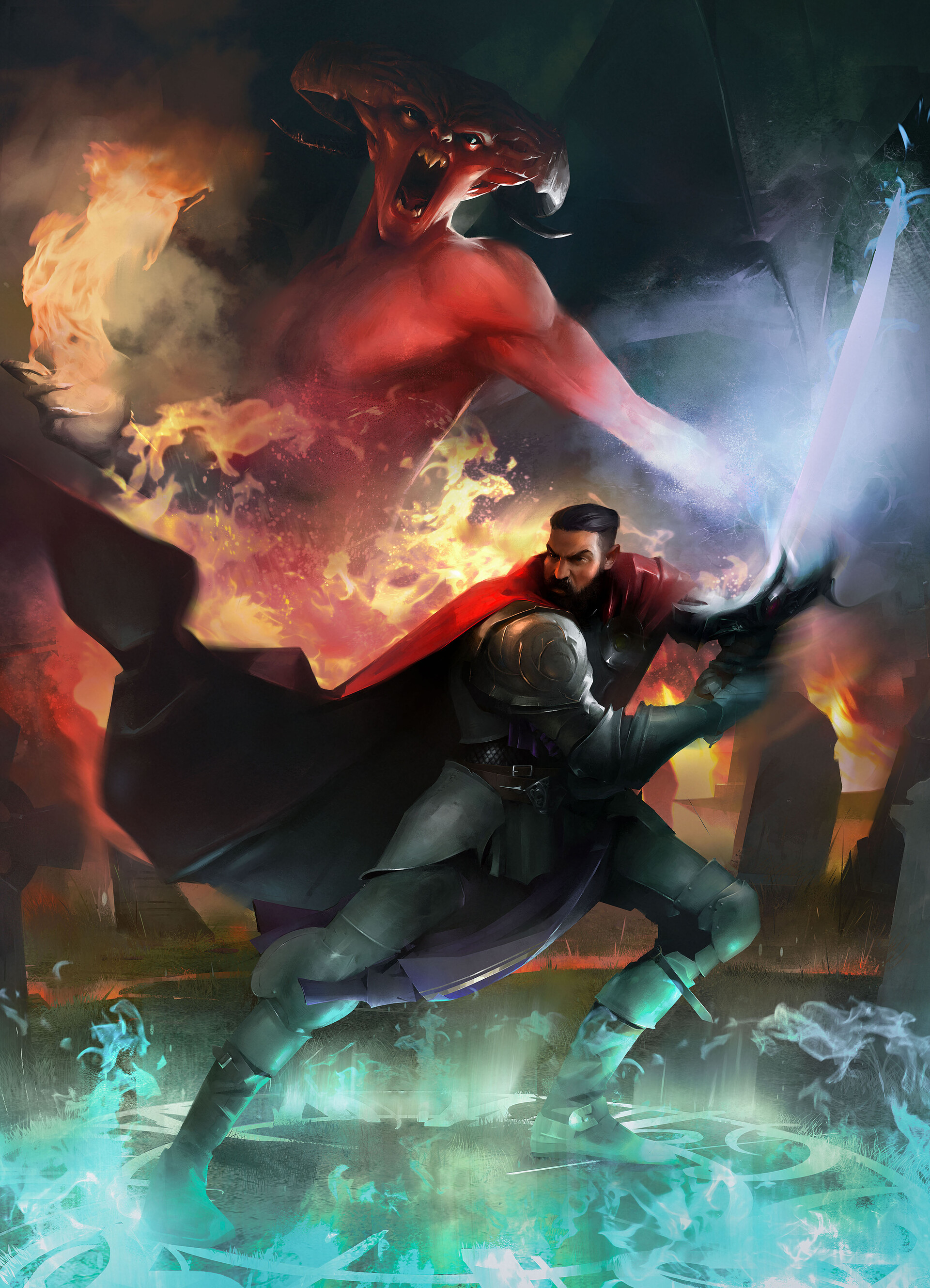 ArtStation - Paladin vs Cemetery Demon