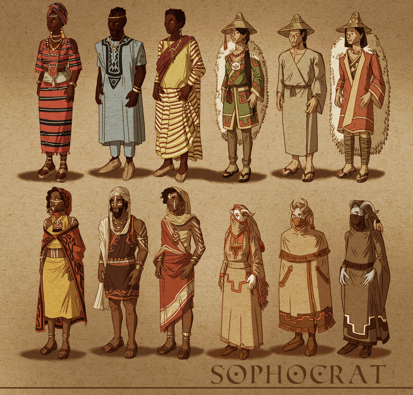 ArtStation - Vis dev: Sophocrat NPC designs