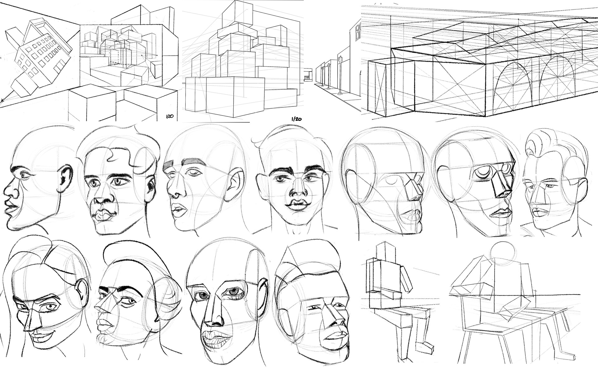 Andrew Price - 2-years drawing progress