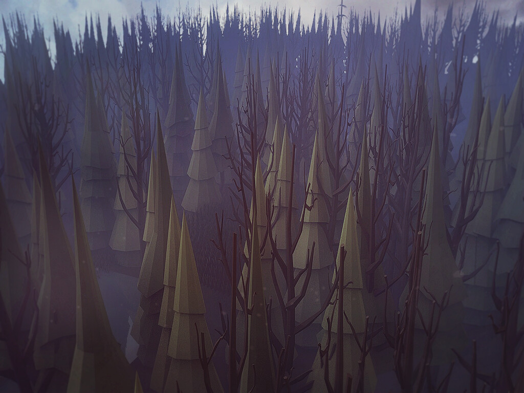 ArtStation - low poly forest