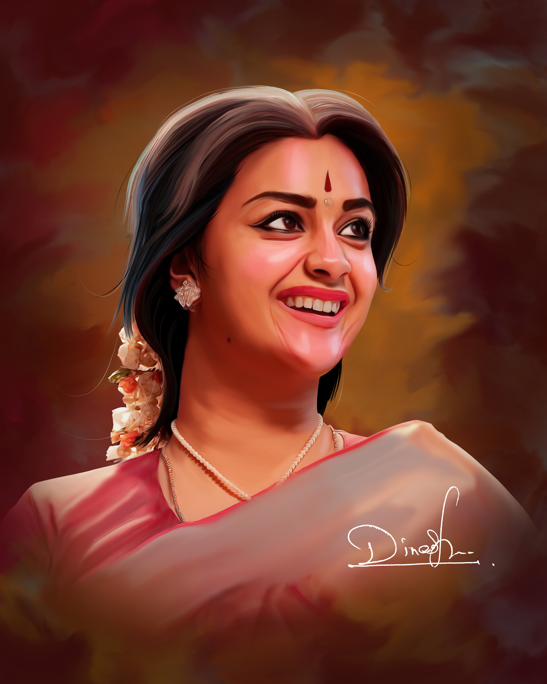 Dineshart - Keerthi Suresh Digital Art