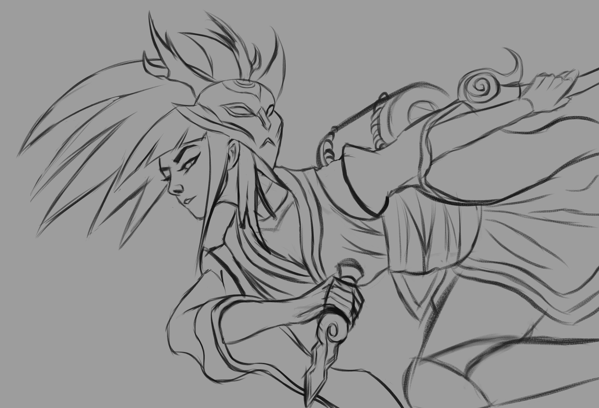 Blood Moon Akali Drawing