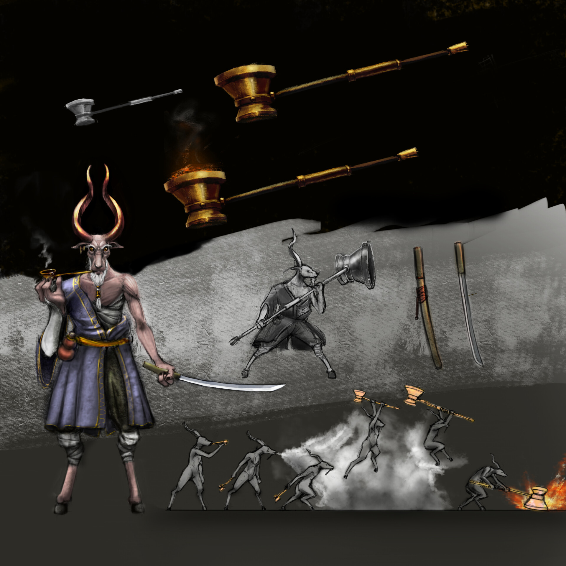 ArtStation - Old goat monk