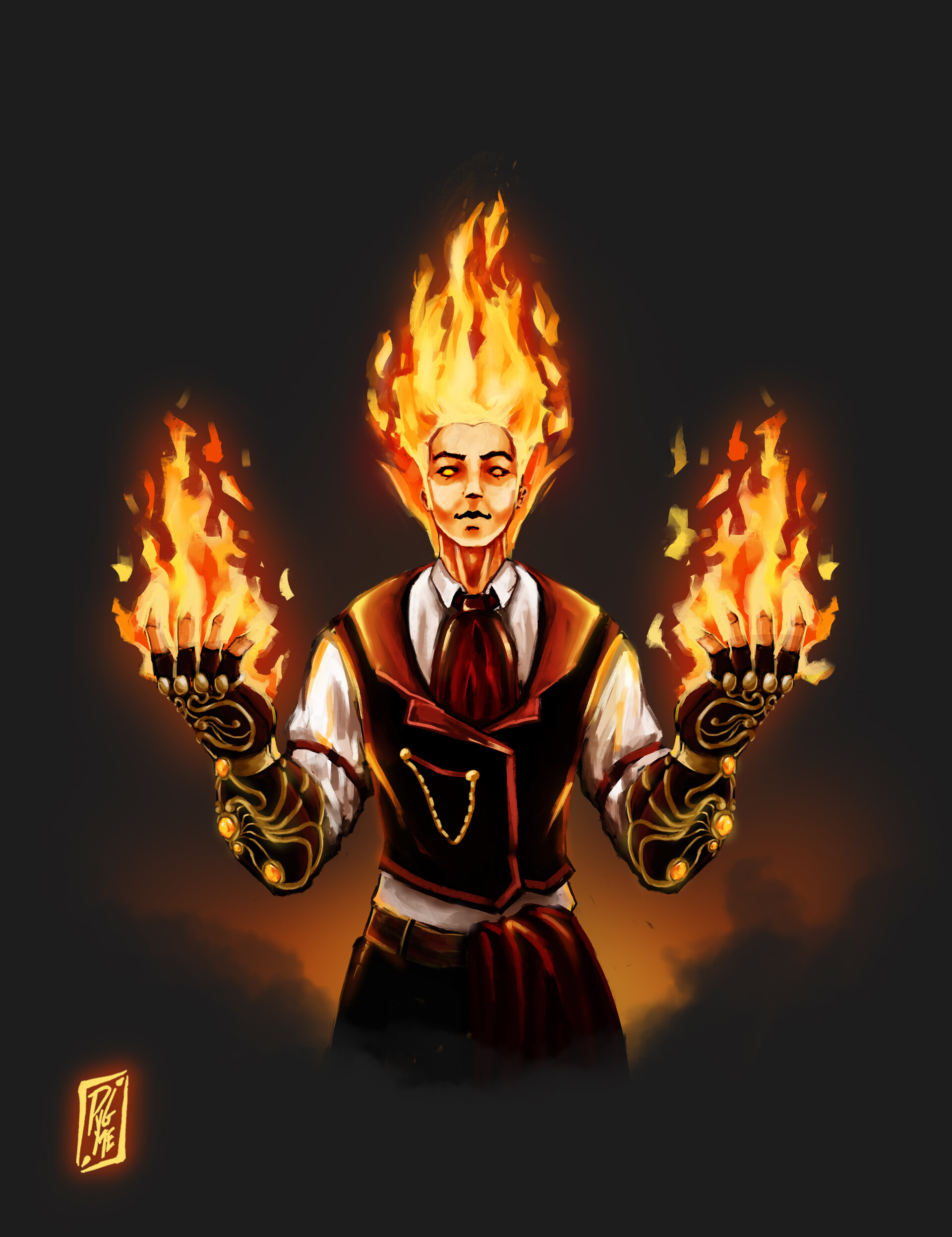 ArtStation - Steampunk Fire Wizard