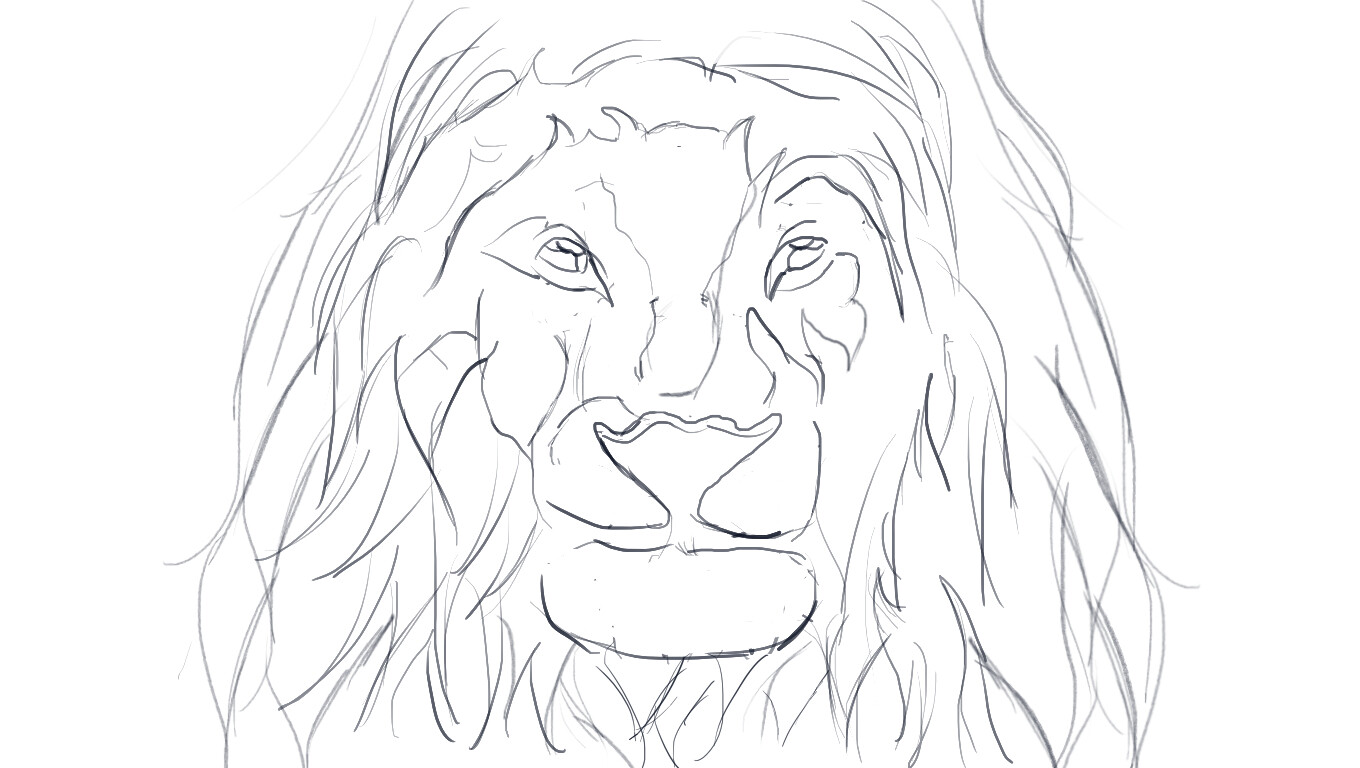 how to draw lion tattoo easy