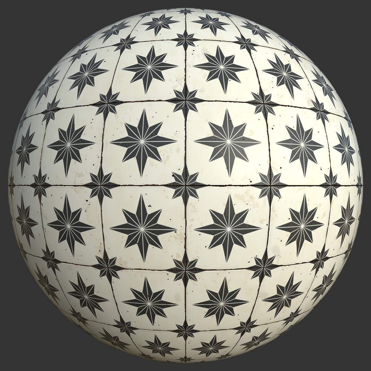 ArtStation - Old and Worn Tiles with Star-shaped Patterns