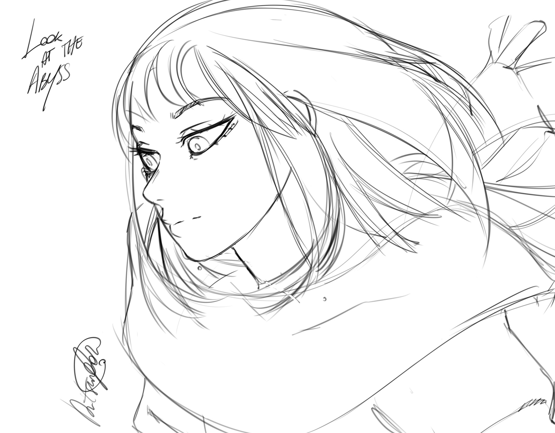 ArtStation - look at the abyss (sketch)