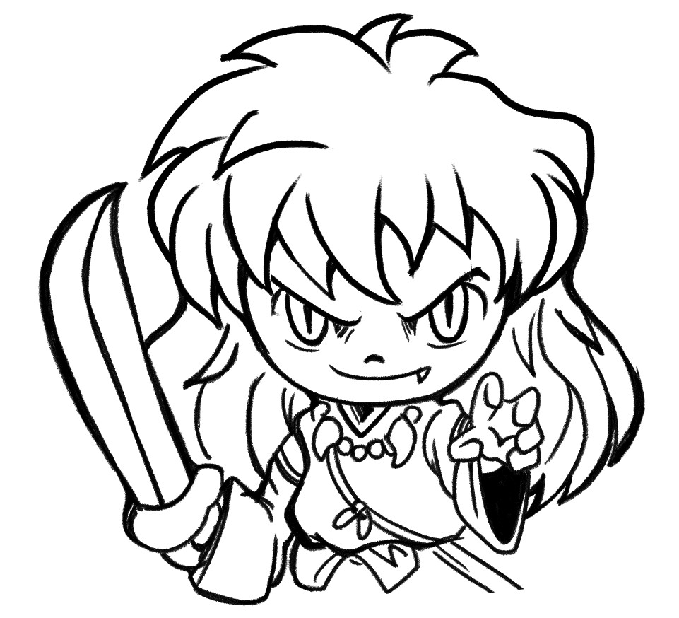 coloring book inuyasha
