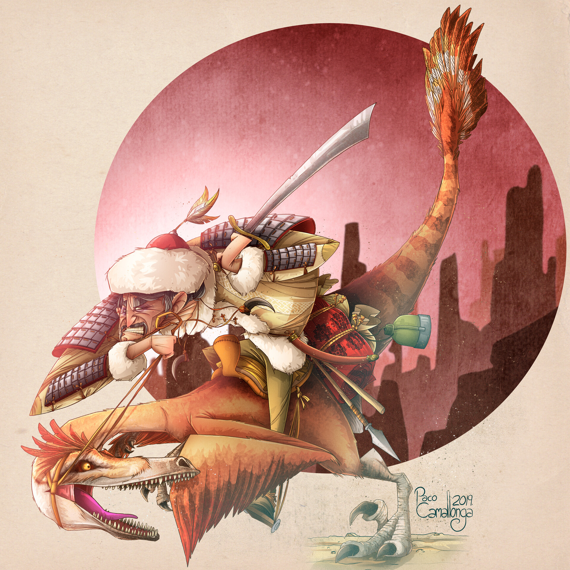 ArtStation - Mongol raptor hunter