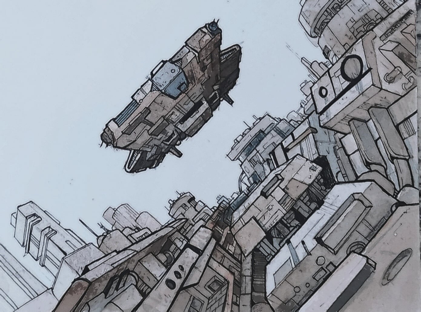 ArtStation - Flying over the city