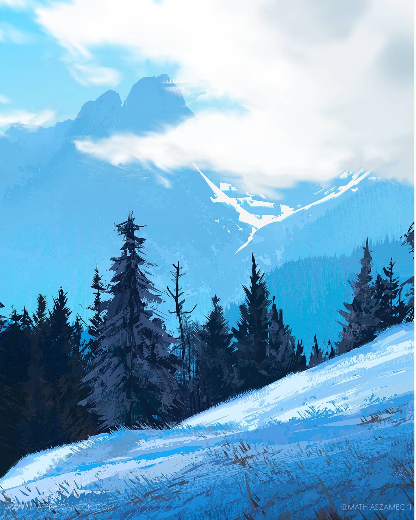 ArtStation - Winter sketch