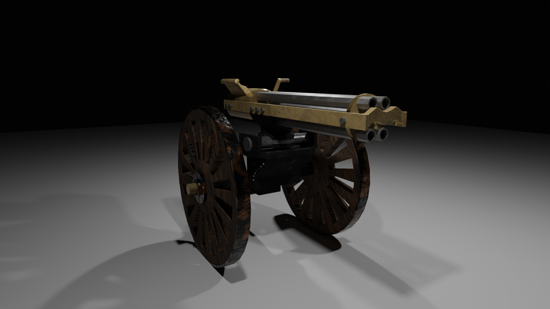ArtStation - Low Poly Gatling Gun
