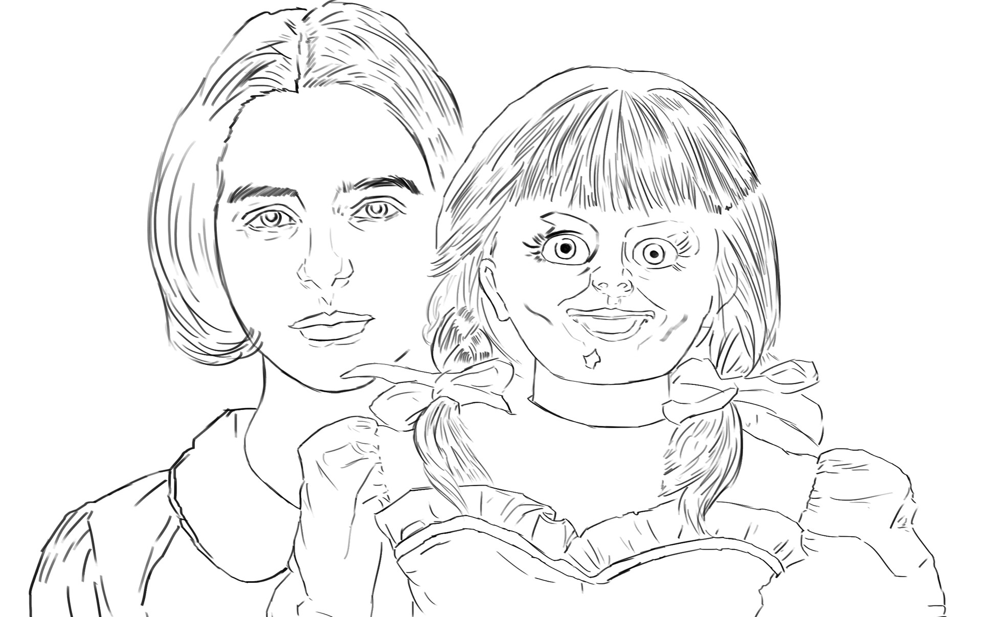 annabelle doll coloring pages
