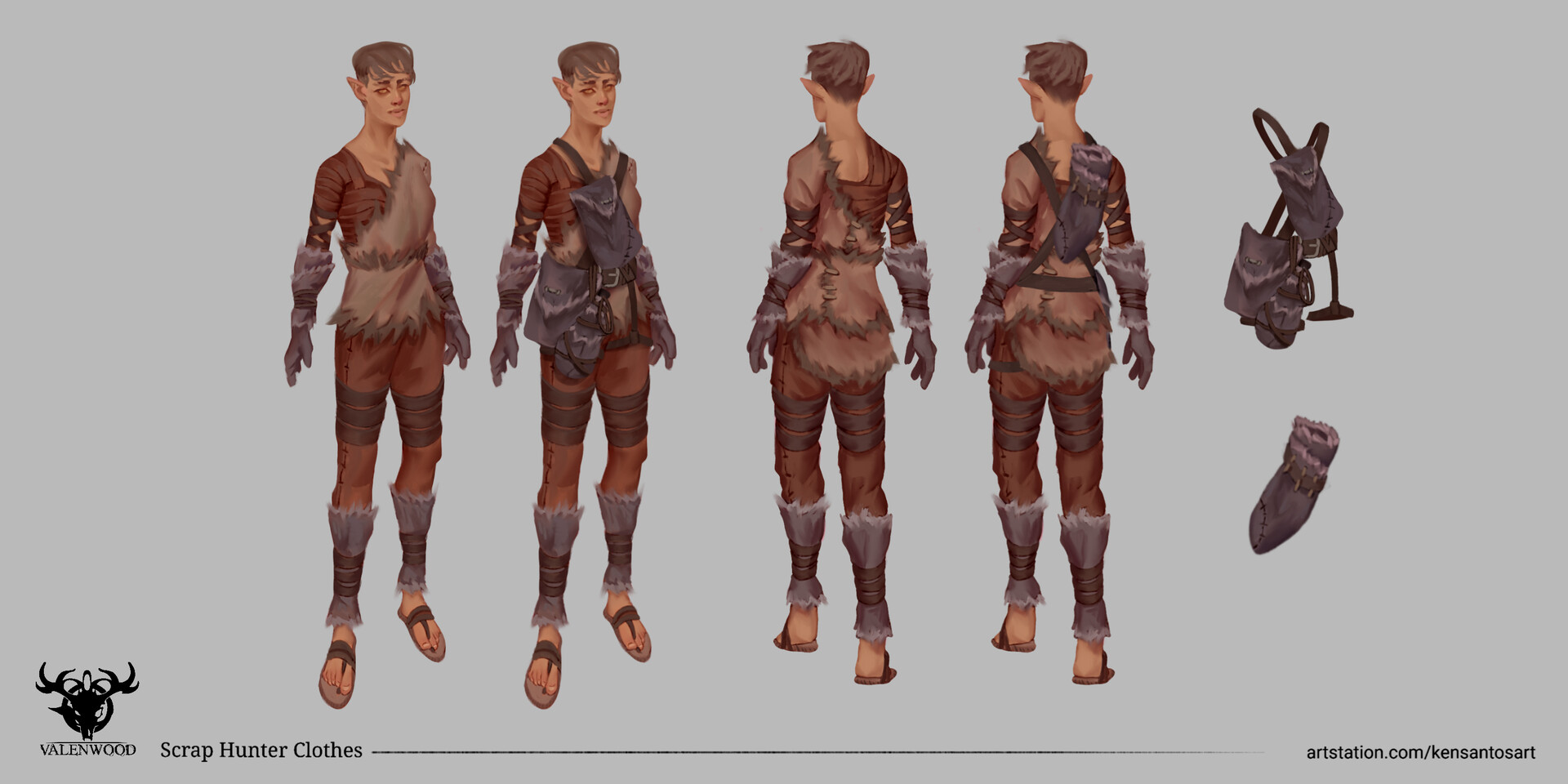 ArtStation - TES Valenwood: Scrap Hunter Clothes (Female), Ken Santos