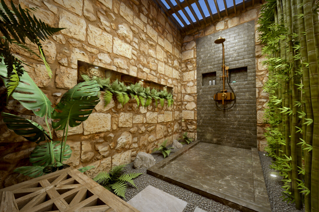ArtStation - Rustic style bathroom redesign