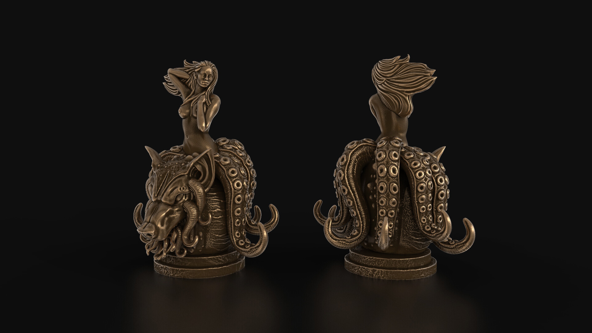 ArtStation - Scylla Monster Totem (2015-2016 Commission)