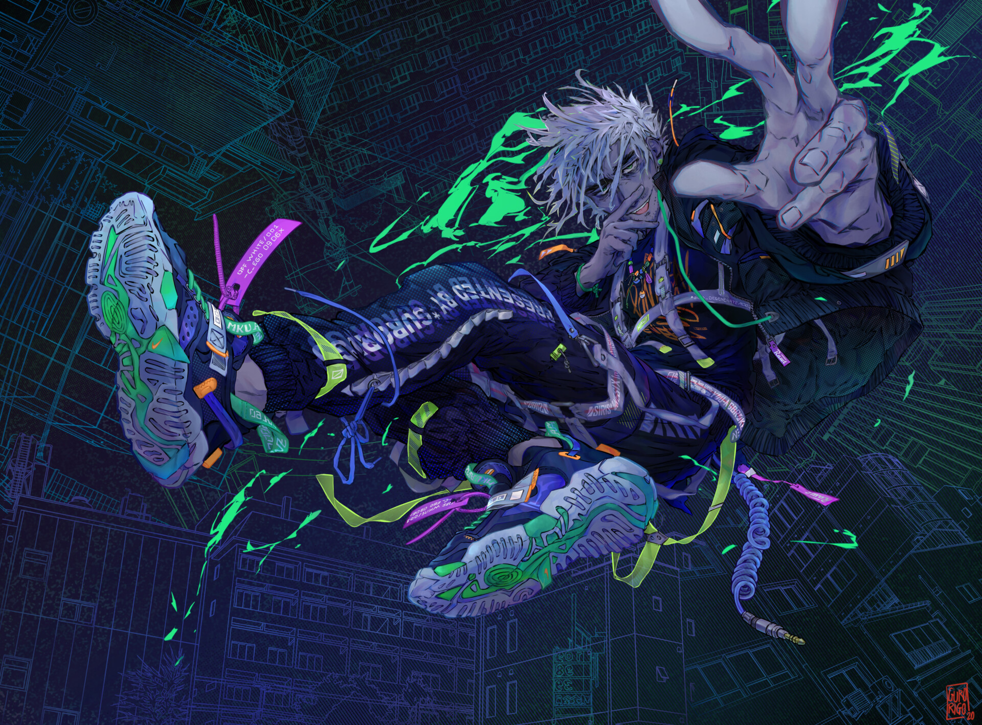 ArtStation - OC neon illustration Clip Studio Paint EX