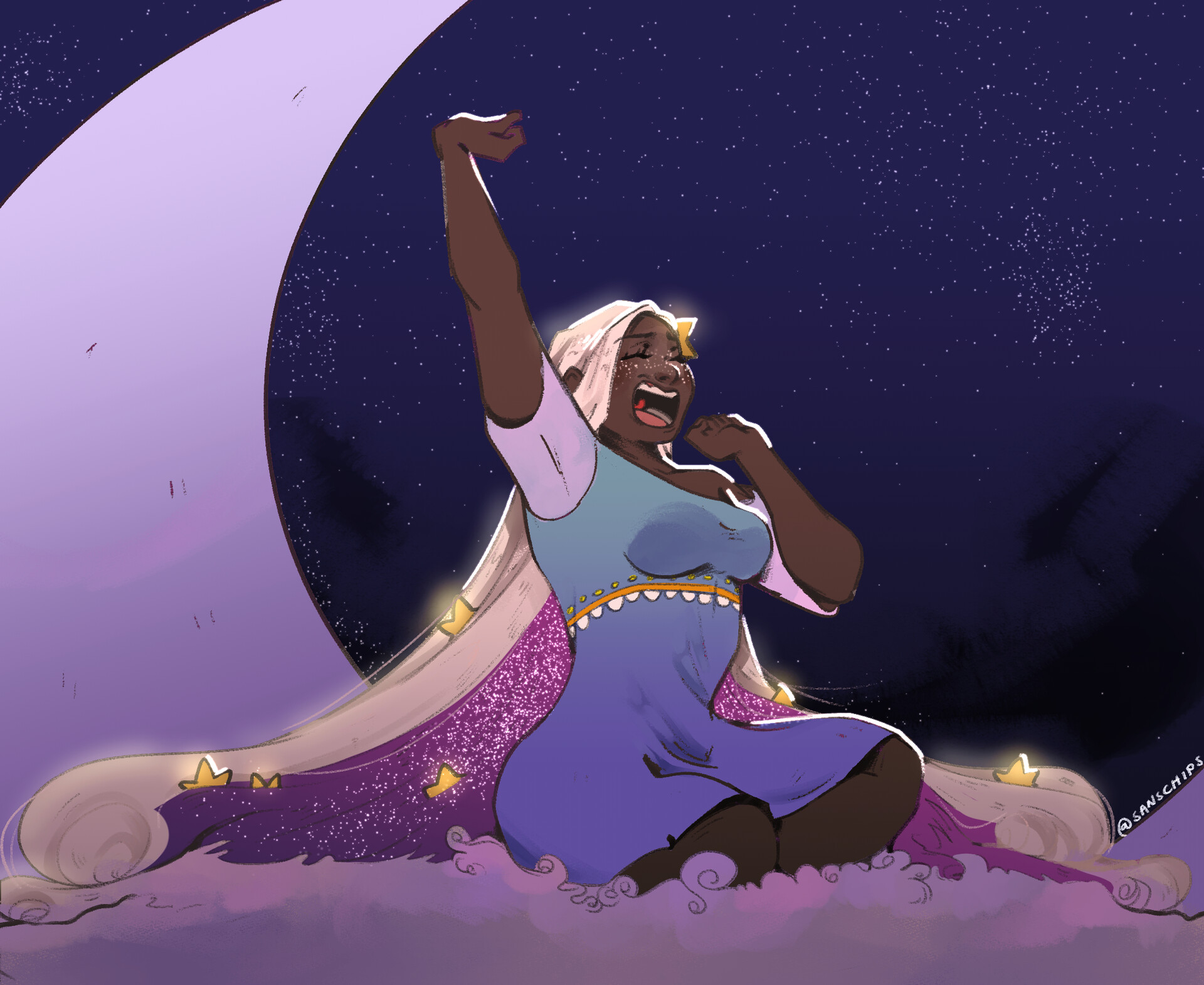 ArtStation - A Diwata Resting on the Moon